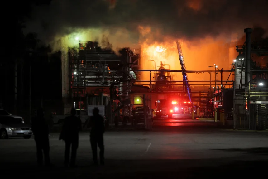 Massive fire breaks out at Chevron refinery near Los Angeles - Daily News